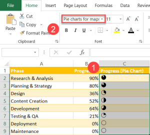 How to☝️ Create An In-Cell Pie Chart in Excel
