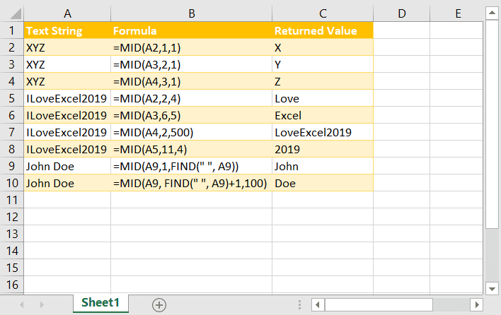 How To Use The MID Function In Excel