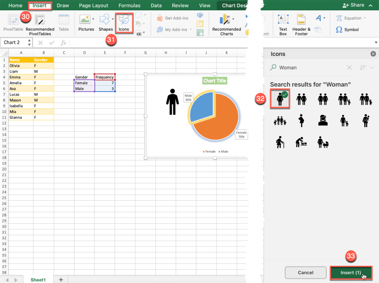 How to☝️ Create a Male/Female Pie Chart in Excel - Spreadsheet Daddy