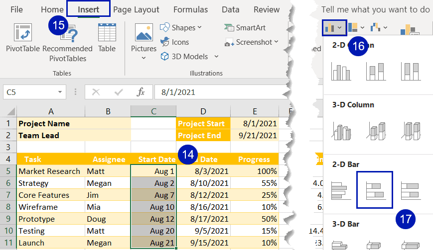 How to☝️ Make a Gantt Chart in Excel