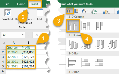 How To Create A Column Chart In Excel SpreadsheetDaddy
