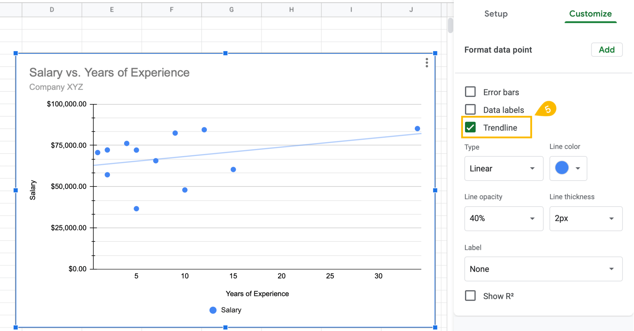 How To Add A Trendline In Google Sheets Spreadsheet Daddy
