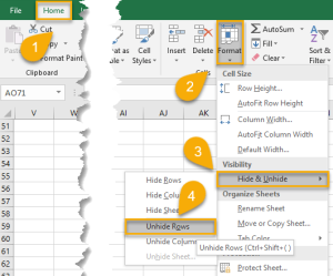 How to☝️ Unhide All Rows or Columns in Excel - Spreadsheet Daddy