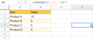 How to☝️ Ignore Zeros When Averaging Cells in Google Sheets - Spreadsheet Daddy