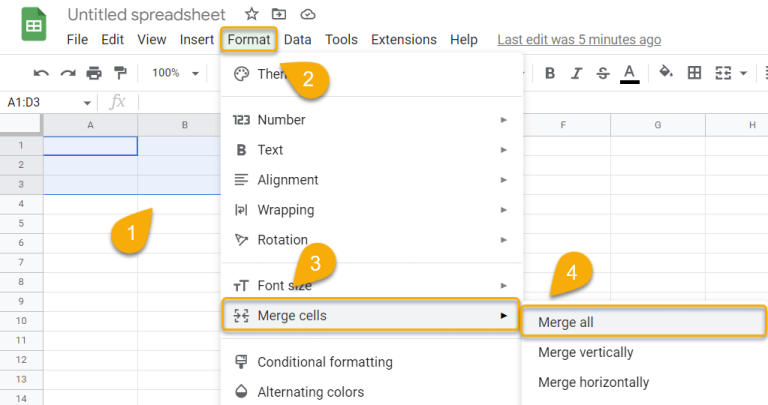 How to☝️ Merge Cells in Google Sheets - Spreadsheet Daddy