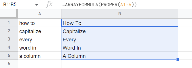 How To Capitalize First Letters In Google Sheets Spreadsheet Daddy