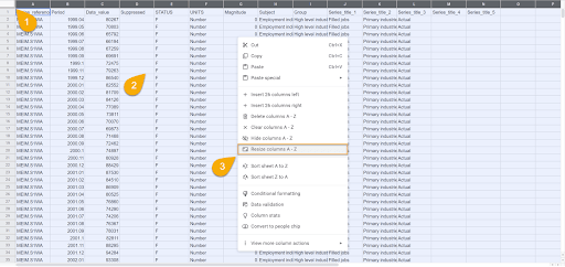 How To Make All Columns The Same Width In Google Sheets Spreadsheet 