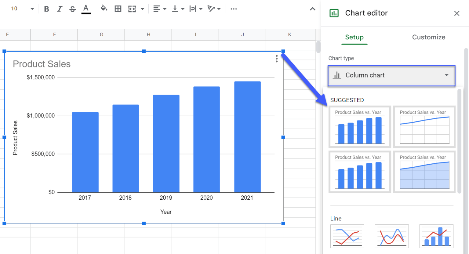 Can't Find the Chart Wizard in Google Sheets? No Worries - Spreadsheet ...