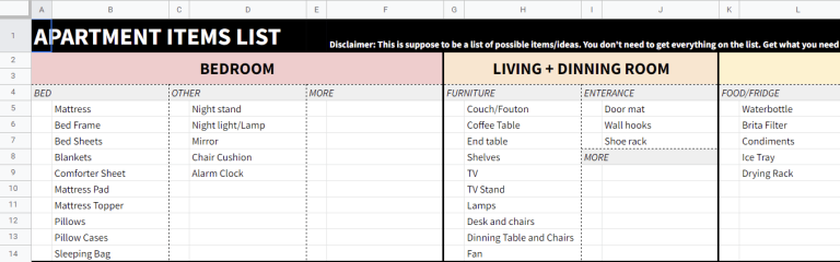 5 Free☝️ Google Sheets Packing List Templates & How to Make One ...