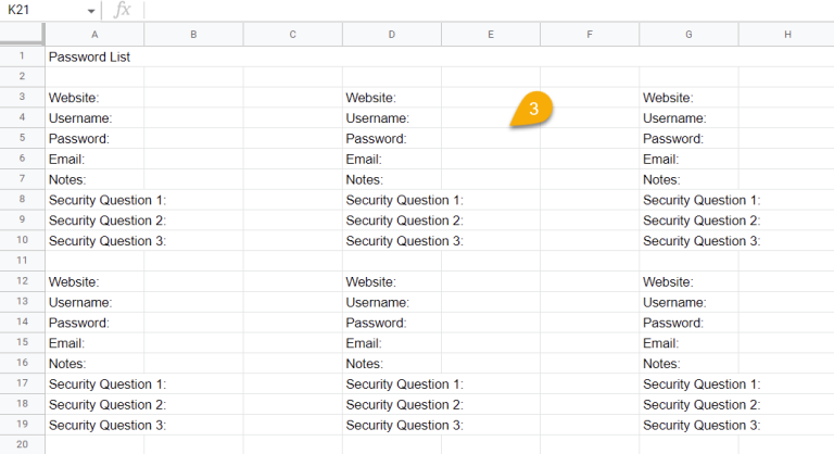 5 Free☝️ Google Sheets Password Templates & How to Make One ...