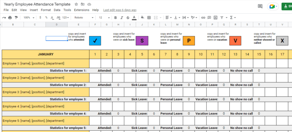 15 Best Free☝️ Google Sheets Attendance Templates for 2025 ...