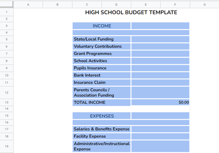 14 Best☝️ Free Google Sheets School Budget Templates (& How to Make One ...