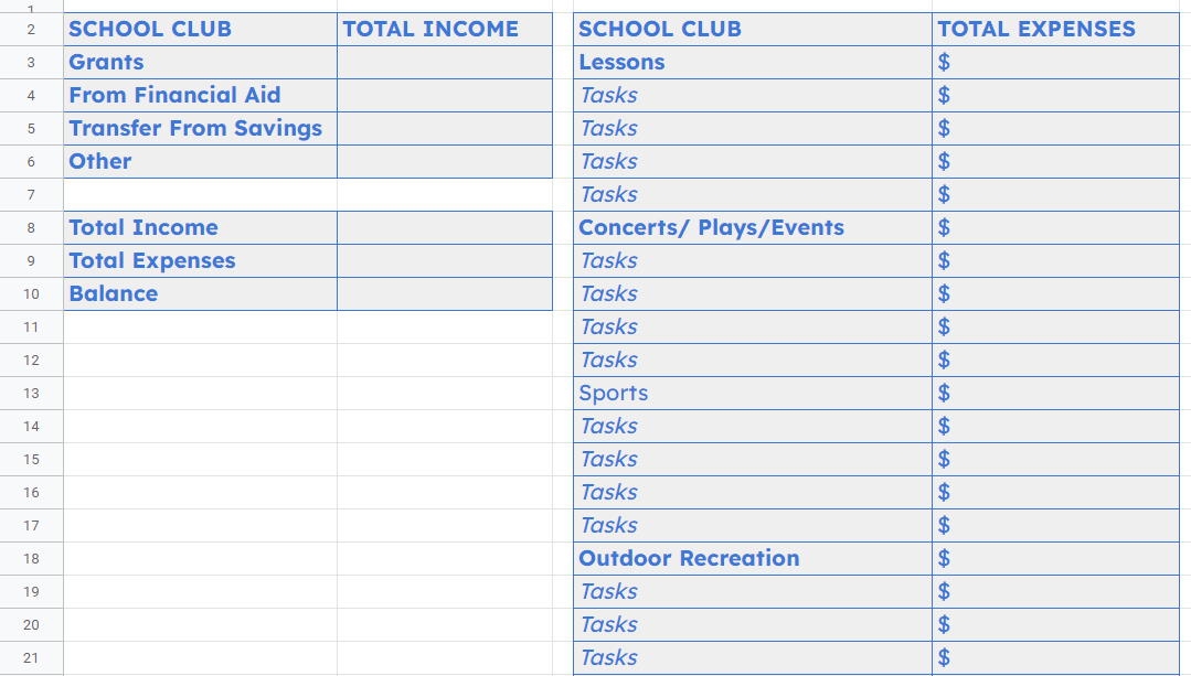 11 Best Free☝️ Google Sheets Club Budget Templates for 2025 ...