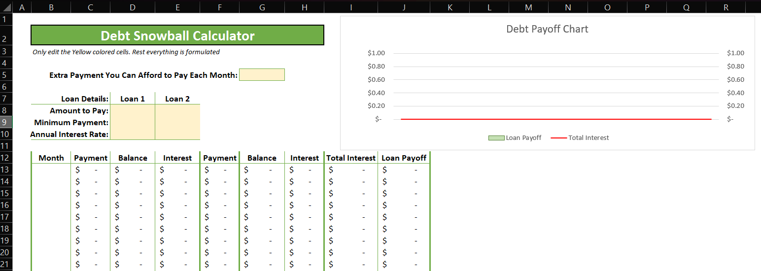 14+ Best☝️ Free Debt Snowball Spreadsheets (Excel & Google Sheets ...
