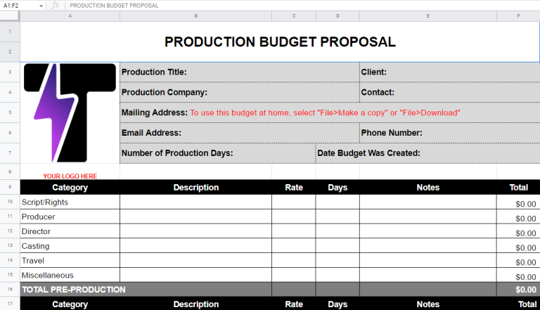 13 Best Free☝️ Google Sheets Production Budget Templates for 2025 & How ...