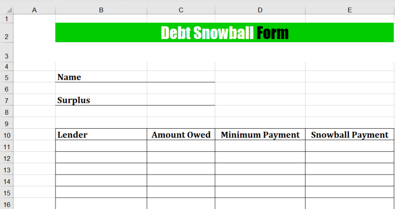 14+ Best☝️ Free Debt Snowball Spreadsheets (Excel & Google Sheets ...