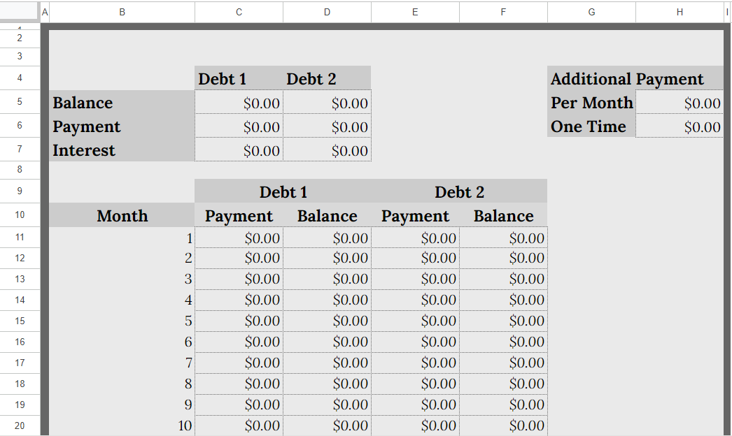 14+ Best☝️ Free Debt Snowball Spreadsheets (Excel & Google Sheets ...