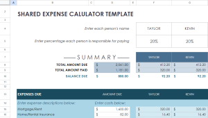 12☝️ Spreadsheet Templates for Splitting Expenses (Excel & Google ...