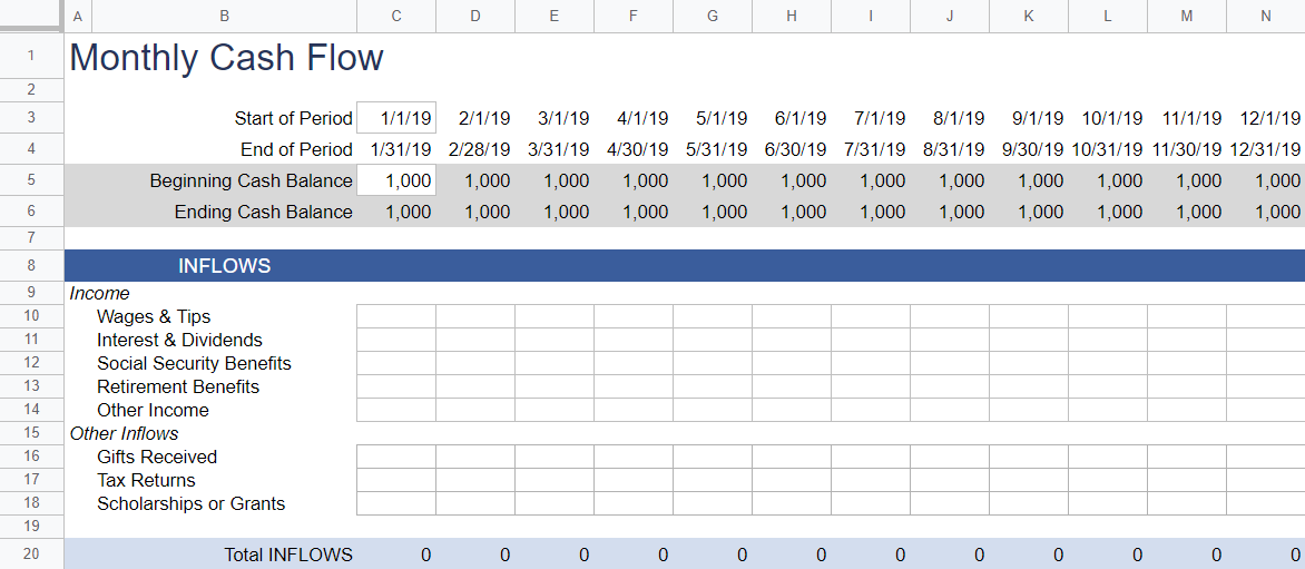 17☝️ Free Google Sheets Cash Flow Templates - Spreadsheet Daddy