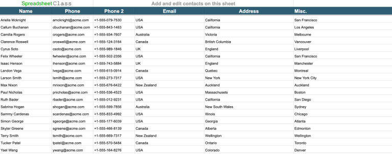 12☝️ Best Google Sheets Address Book Templates in 2025 [Free Download ...