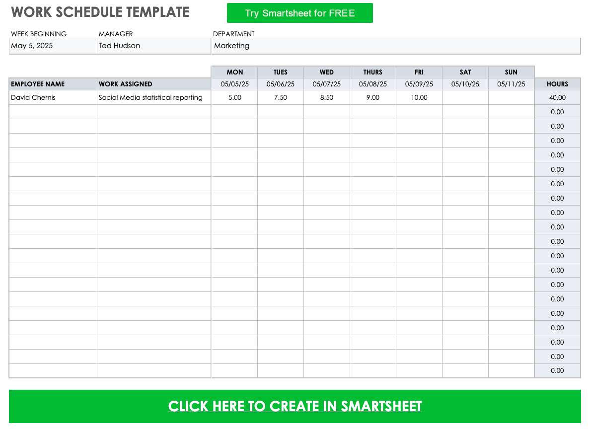 5☝️ Best Google Sheets Schedule Templates in 2025 [Free Download ...