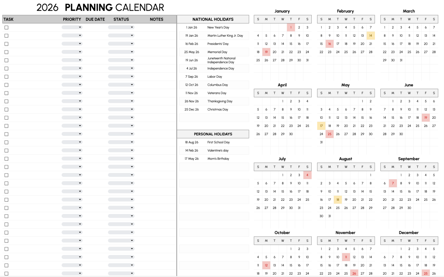 10☝️ Free Google Sheets Calendar Templates You Can Use in 2025 & 2026 ...