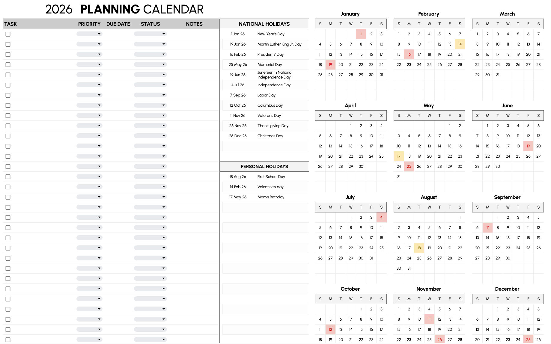 10☝️ Free Google Sheets Calendar Templates You Can Use in 2025 & 2026 ...