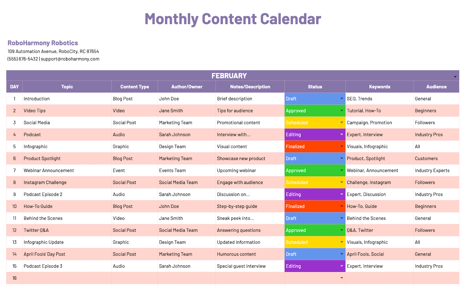 8☝️ Best Google Sheets Content Calendar Templates in 2025 [Free ...