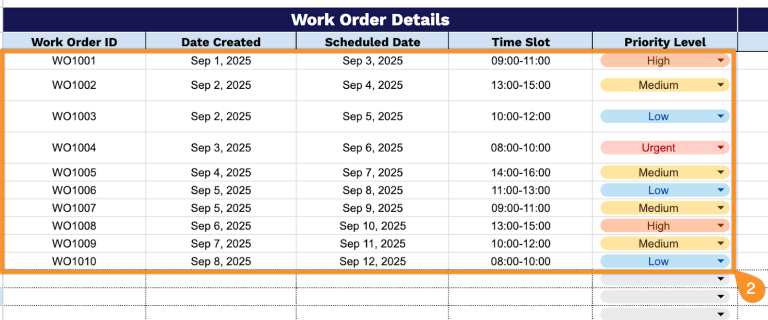 Free☝️ Work Order Tracking Spreadsheet Template (Google Sheets, Excel ...