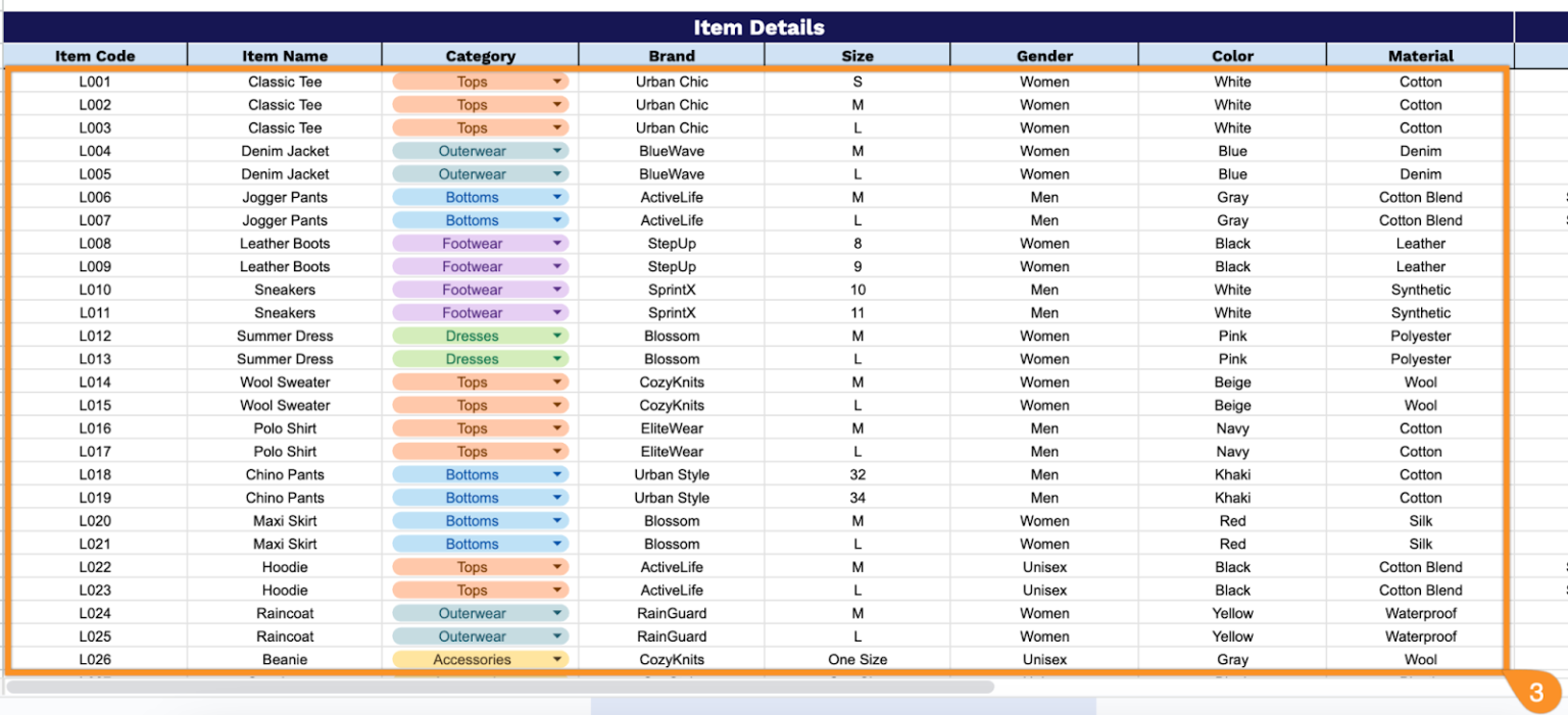 Free☝️ Clothing Inventory Spreadsheet Template (Google Sheets, Excel ...