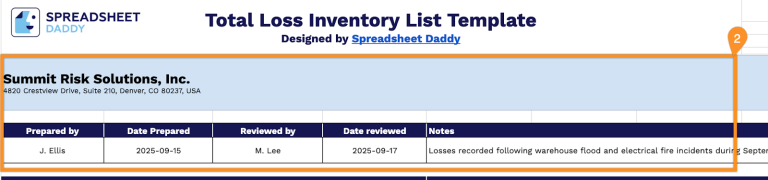 Free☝️ Total Loss Inventory List Spreadsheet Template (Google Sheets, Excel, & PDF Downloads)