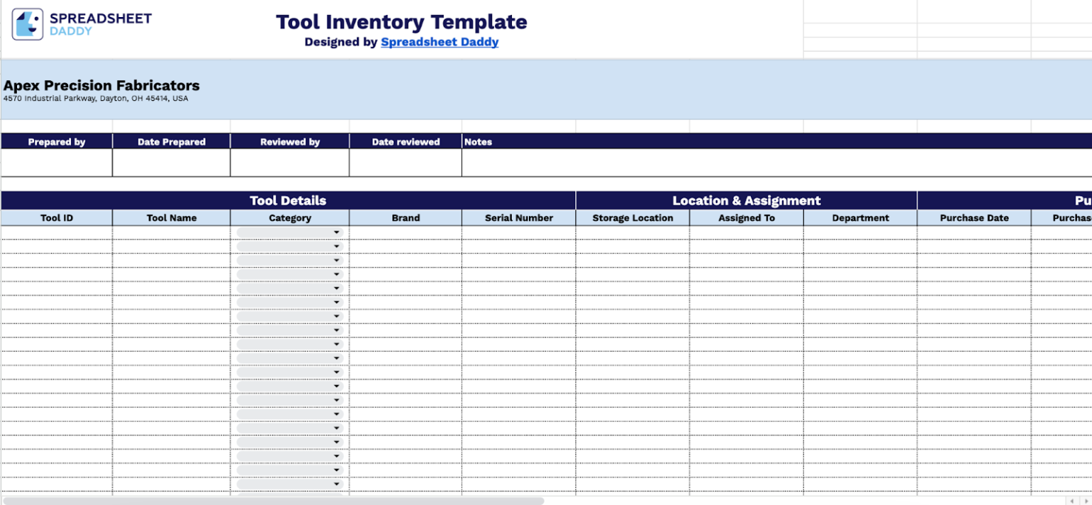 Free☝️ Tool Inventory Spreadsheet Template (Google Sheets, Excel, & PDF Downloads)