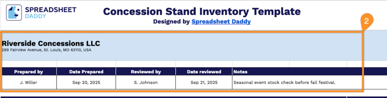Free☝️ Concession Stand Inventory Spreadsheet Template (Google Sheets ...