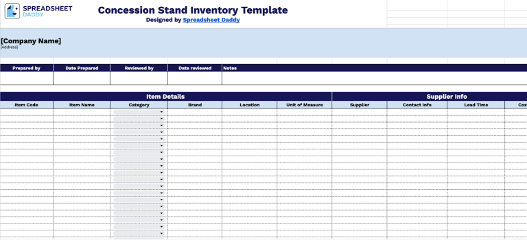 Free☝️ Concession Stand Inventory Spreadsheet Template (Google Sheets ...