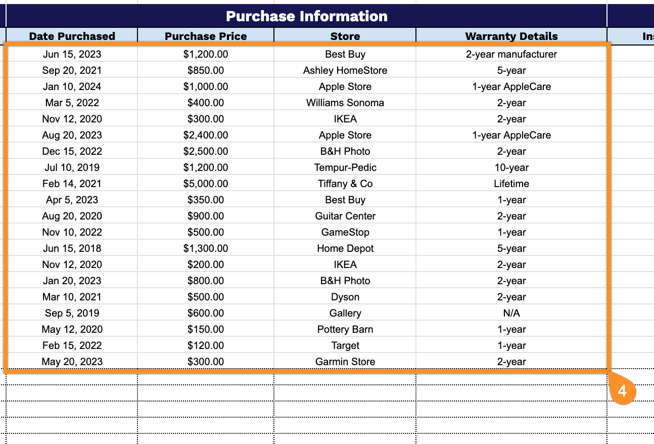 Free☝️ Home Inventory Spreadsheet Template (Google Sheets, Excel, & PDF ...