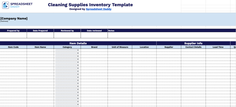 Free☝️ Cleaning Supplies Inventory Spreadsheet Template (Google Sheets ...