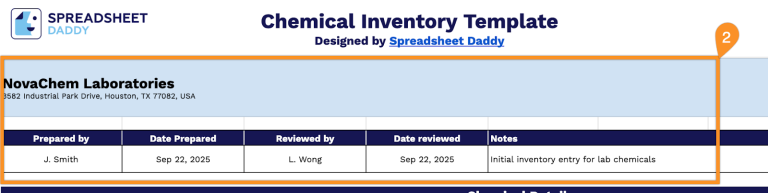 Free☝️ Chemical Inventory Spreadsheet Template (Google Sheets, Excel ...