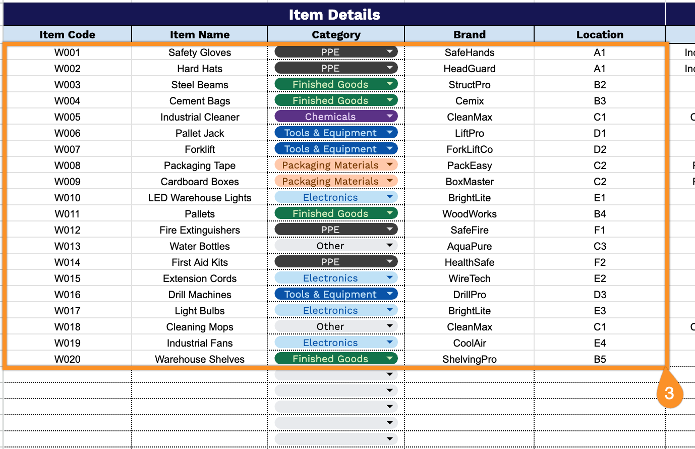 Free☝️ Warehouse Inventory Spreadsheet Template (Google Sheets, Excel ...