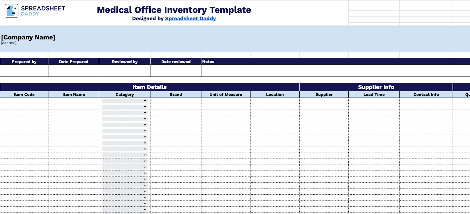 Free☝️ Medical Office Inventory Spreadsheet Template (Google Sheets ...