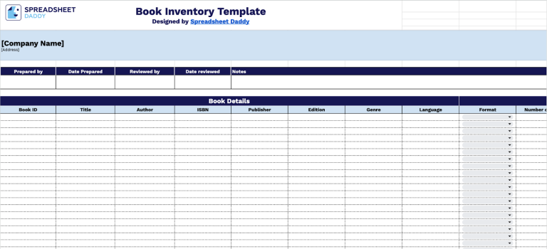 Free☝️ Book Inventory Spreadsheet Template (Google Sheets, Excel, & PDF Downloads)