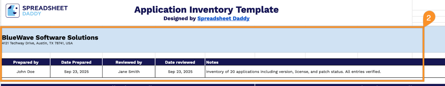 Free☝️ Application Inventory Spreadsheet Template (Google Sheets, Excel ...