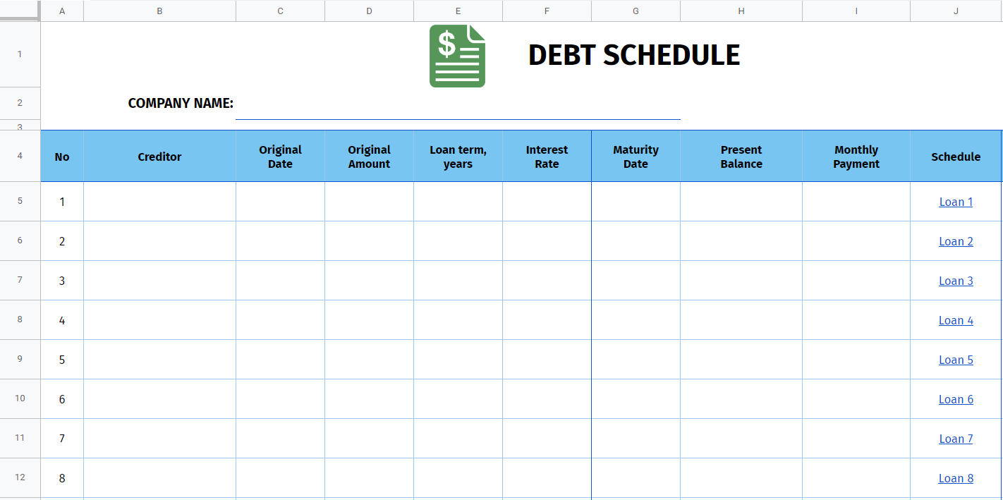 8☝️ Free Google Sheets Debt Payoff Templates for 2025 - Spreadsheet Daddy