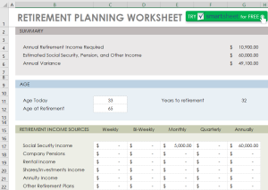 17☝️ Free Retirement Planning Spreadsheets (Excel & Google Sheets ...