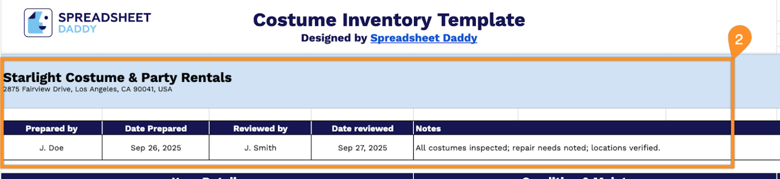 Free☝️ Costume Inventory Spreadsheet Template (Google Sheets, Excel ...