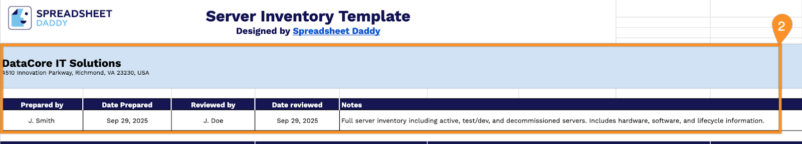Free☝️ Server Inventory Spreadsheet Template (Google Sheets, Excel, & PDF Downloads)
