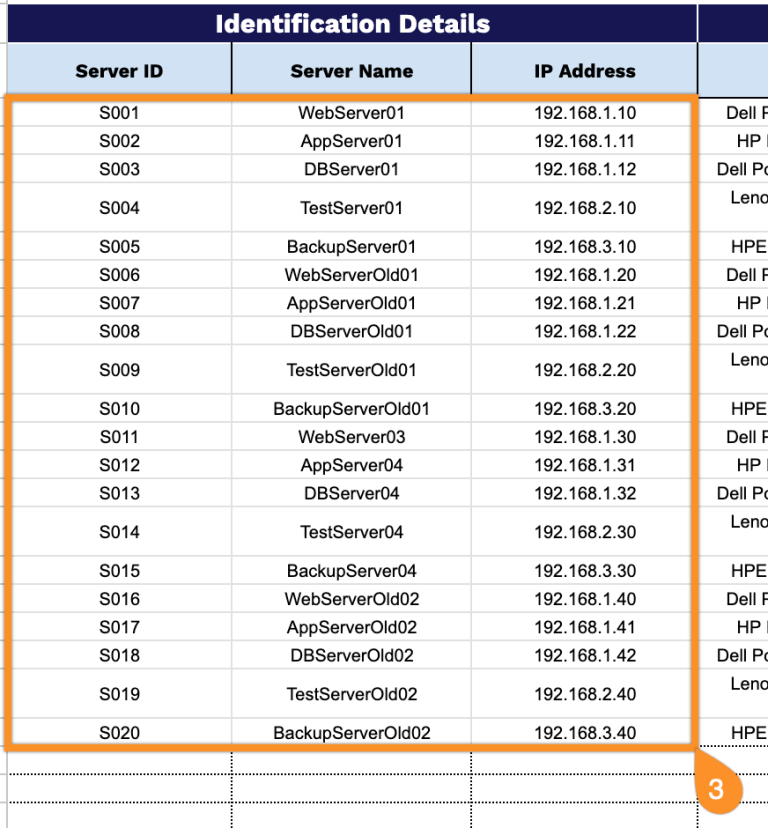 Free☝️ Server Inventory Spreadsheet Template (Google Sheets, Excel, & PDF Downloads)