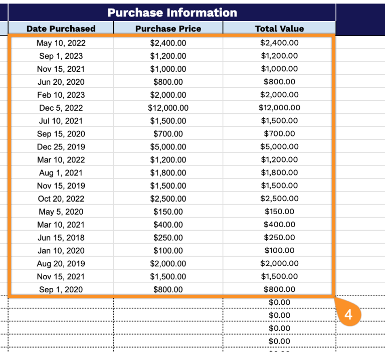 Free☝️ Personal Asset Inventory Spreadsheet Template (Google Sheets ...