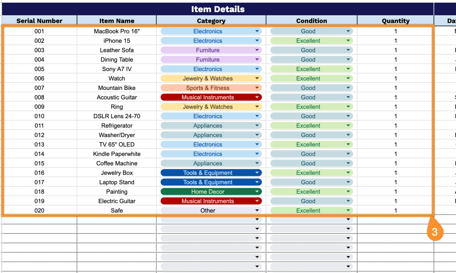 Free☝️ Personal Asset Inventory Spreadsheet Template (Google Sheets ...