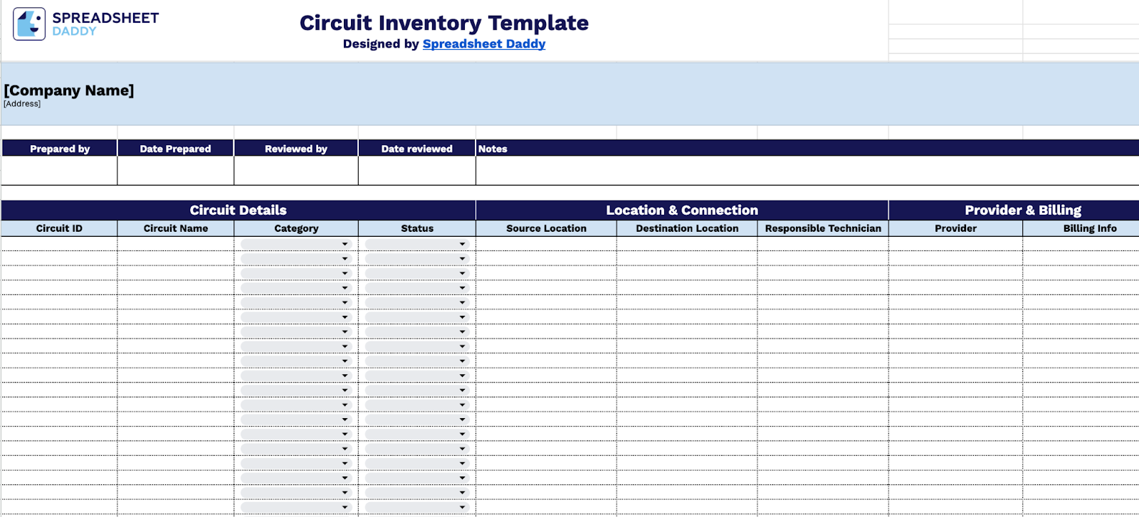 Free☝️ Circuit Inventory Spreadsheet Template (Google Sheets, Excel ...