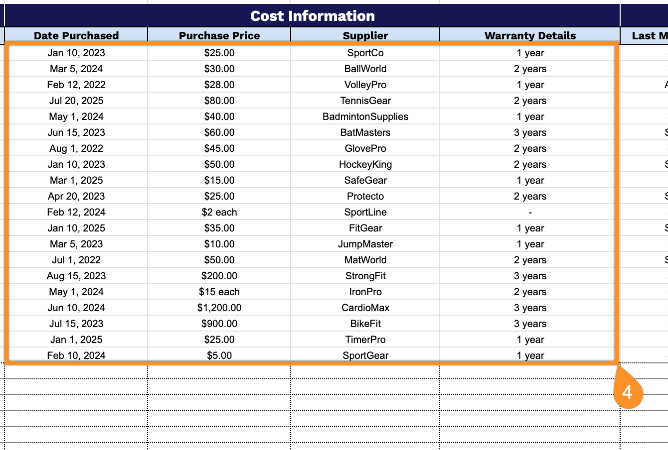 Free☝️ Sports Equipment Inventory Spreadsheet Template (Google Sheets ...